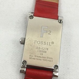 Fossil | Accessories | Vintage Fossil Red Leather Strap Watch | Poshmark
